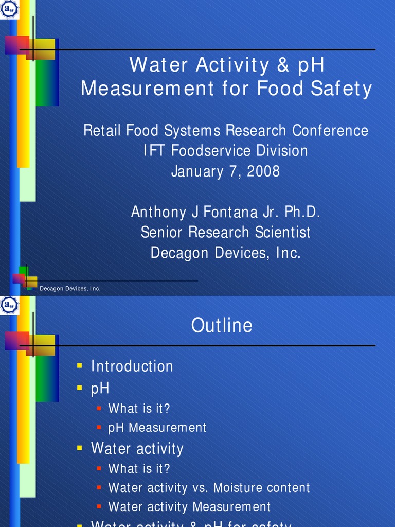 Water Activity and PH Measurement | PDF | Ph | Acid