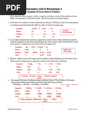 Chemistry Unit 4 Worksheet 4 Answers Key 11 Ws 4 1 .docx 1 Chemistry