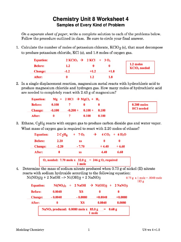 Unit 8 Worksheet 4 | PDF