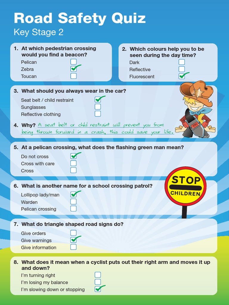 Key Stage 2 Road Safety Quiz | PDF