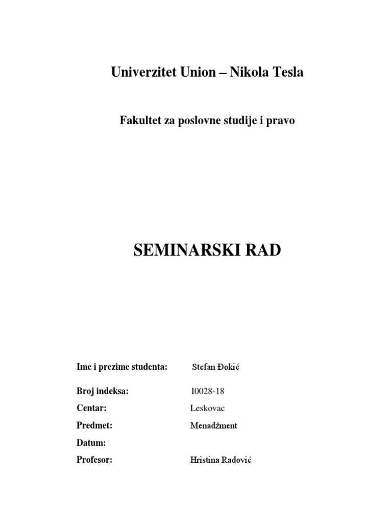 Menadzment - Formalno Planiranje | PDF