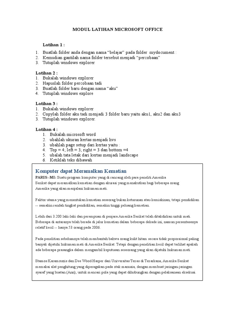 Modul Latihan Office | PDF