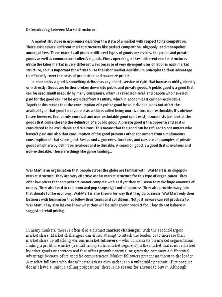 Understanding Market Structures in Economics | PDF | Monopoly | Perfect ...