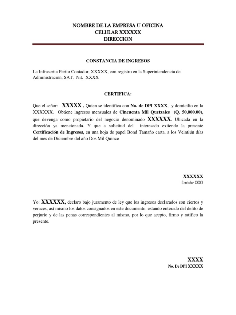 Modelo de Constancia | PDF