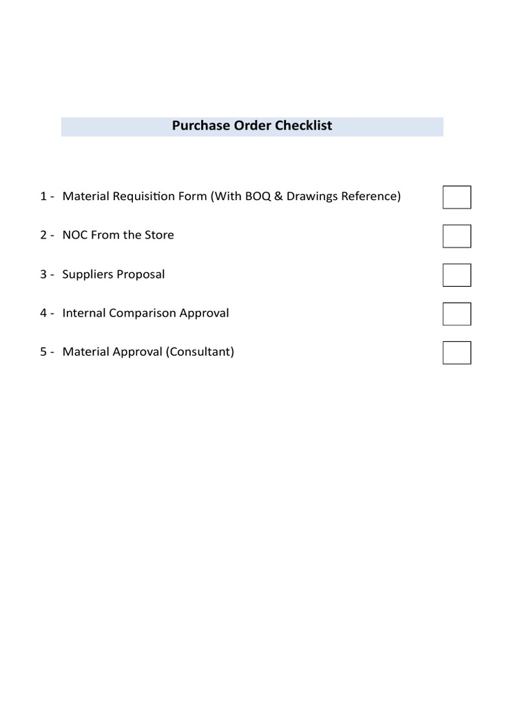 PO Checklist | PDF