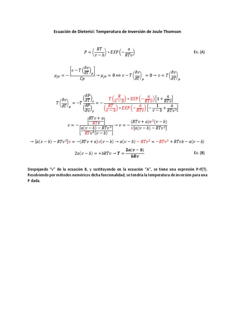 Ecuación de Dieterici