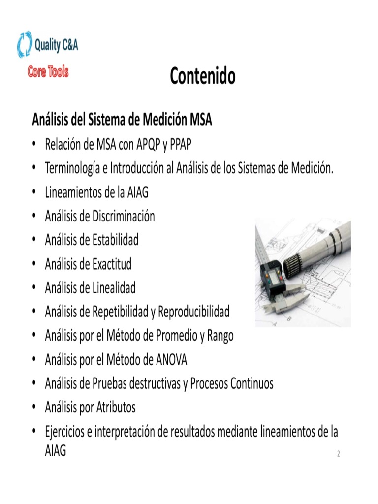 Análisis del Sistema de Medición MSA | PDF
