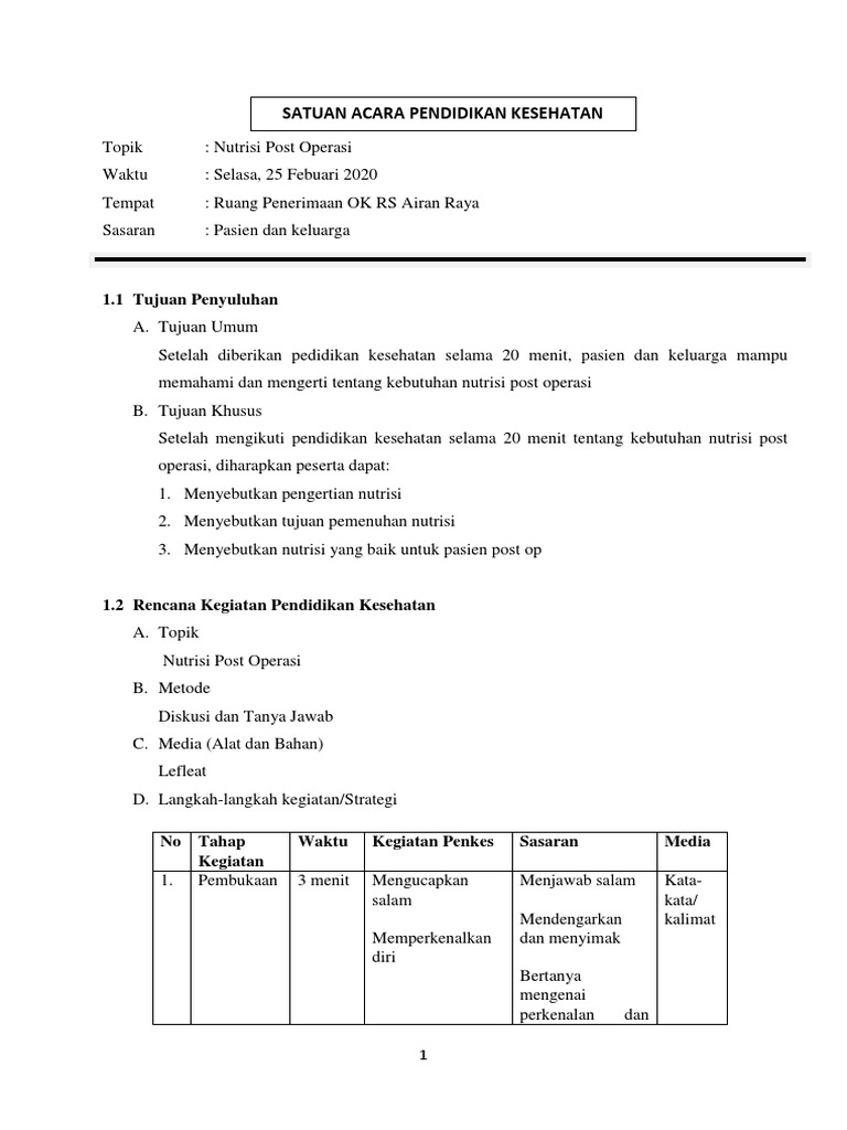 Nutrisi Penting Pasca Operasi | PDF