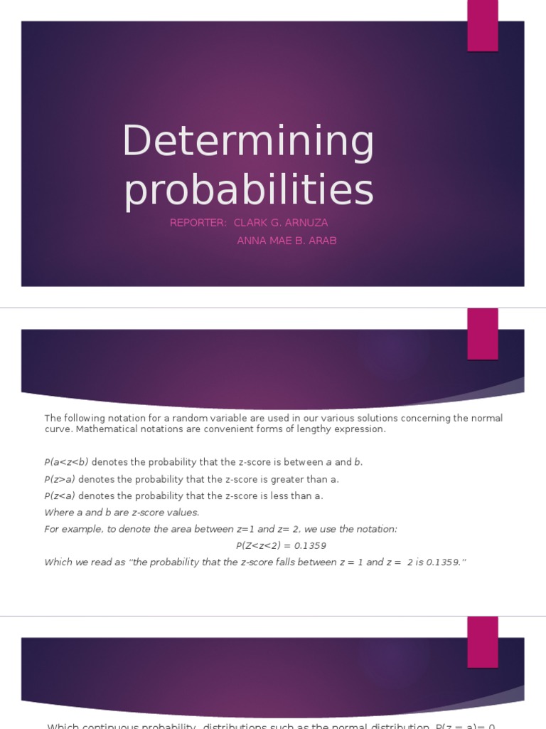 Determining Probabilities | PDF | Normal Distribution | Random Variable