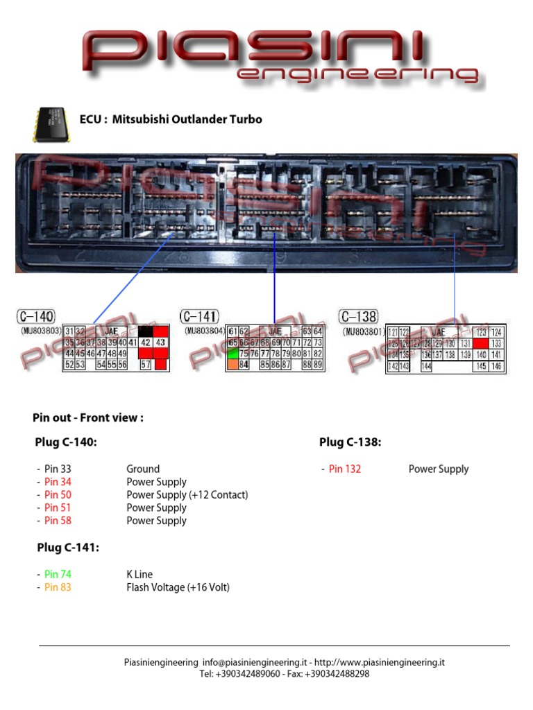 Mitsubishi Outlander Turbo ECU Pinout | PDF | Computers | Technology ...