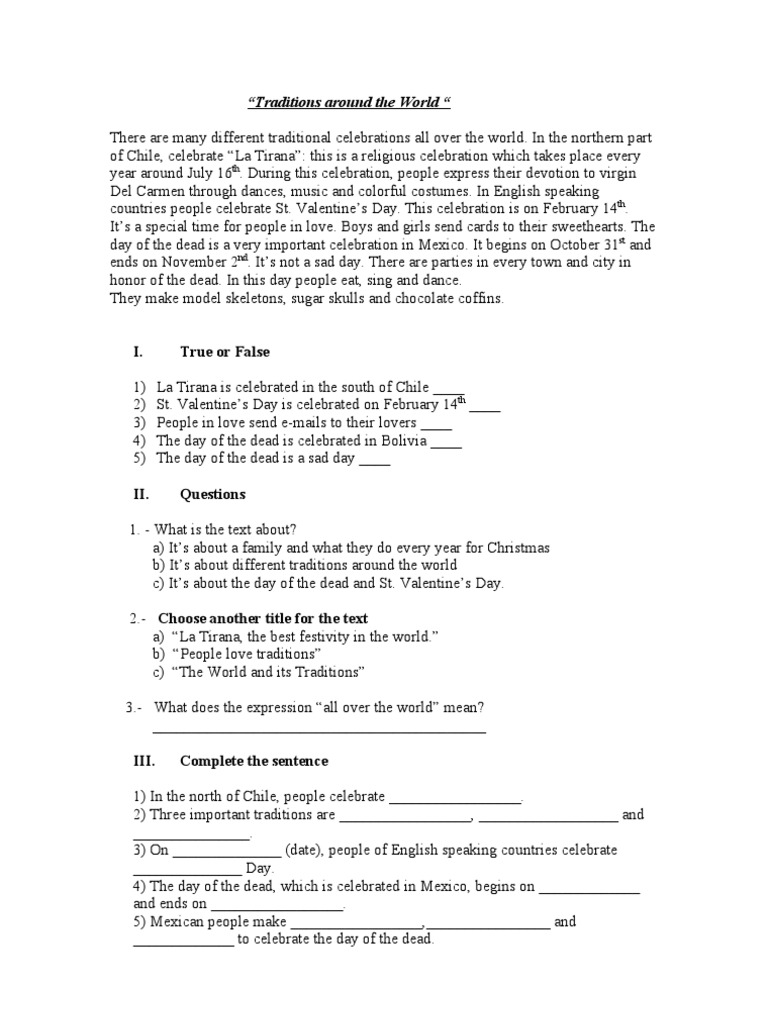 Traditions Around The World | PDF