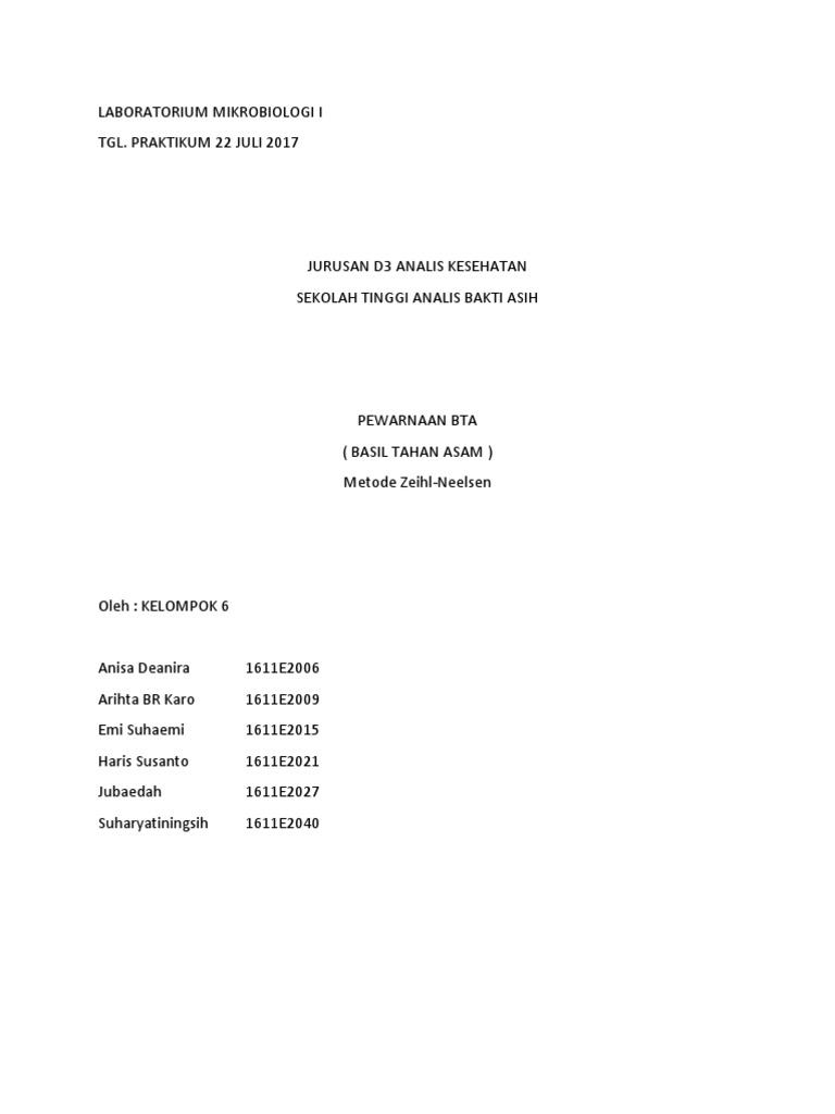 Pewarnaan BTA | PDF