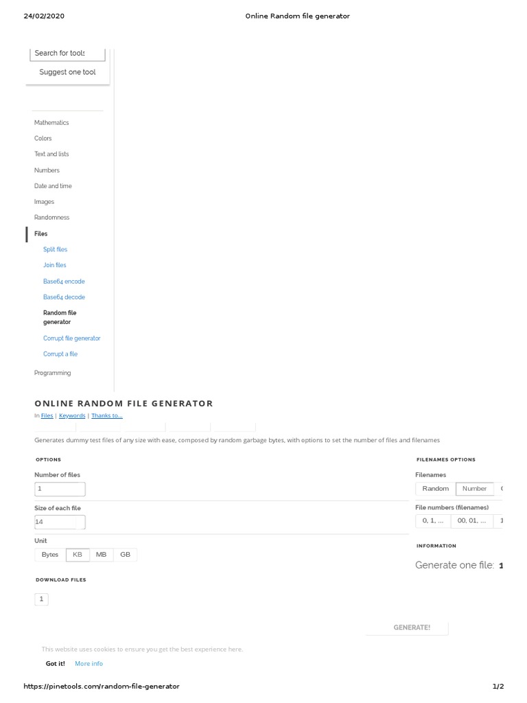 Online Random File Generator | PDF | Computer File | Computer Data