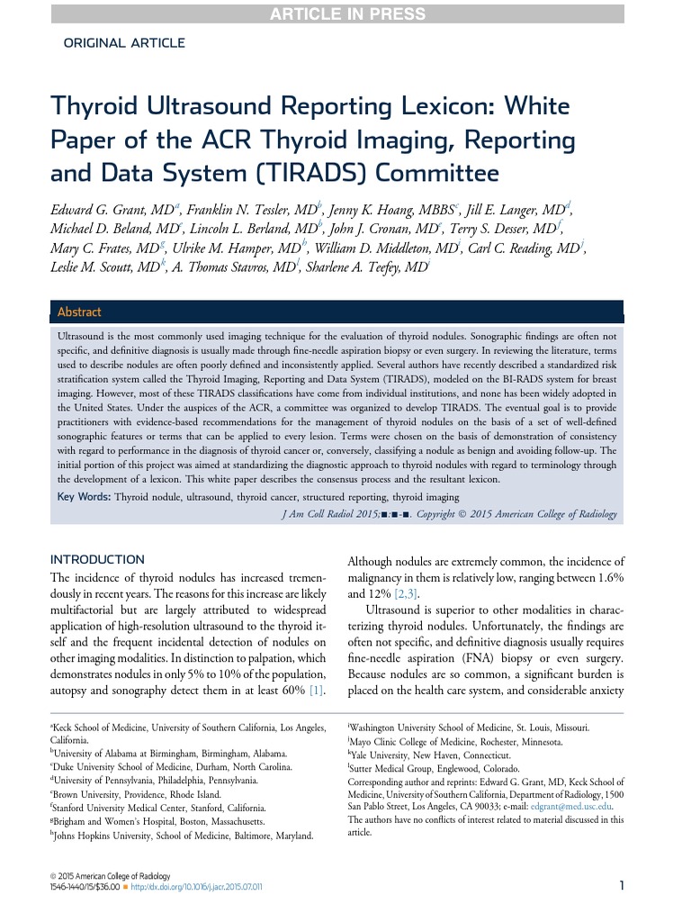 Tirads PDF | PDF | Medical Ultrasound | Endocrine