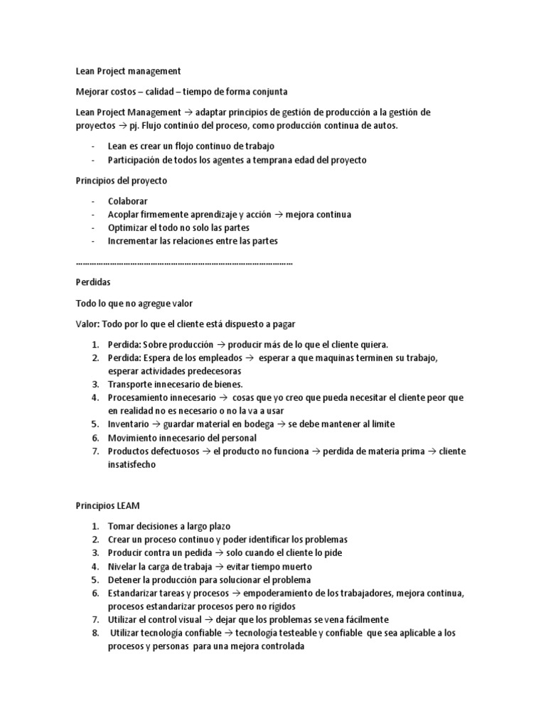 Lean Project Management | PDF | Cliente | Economias