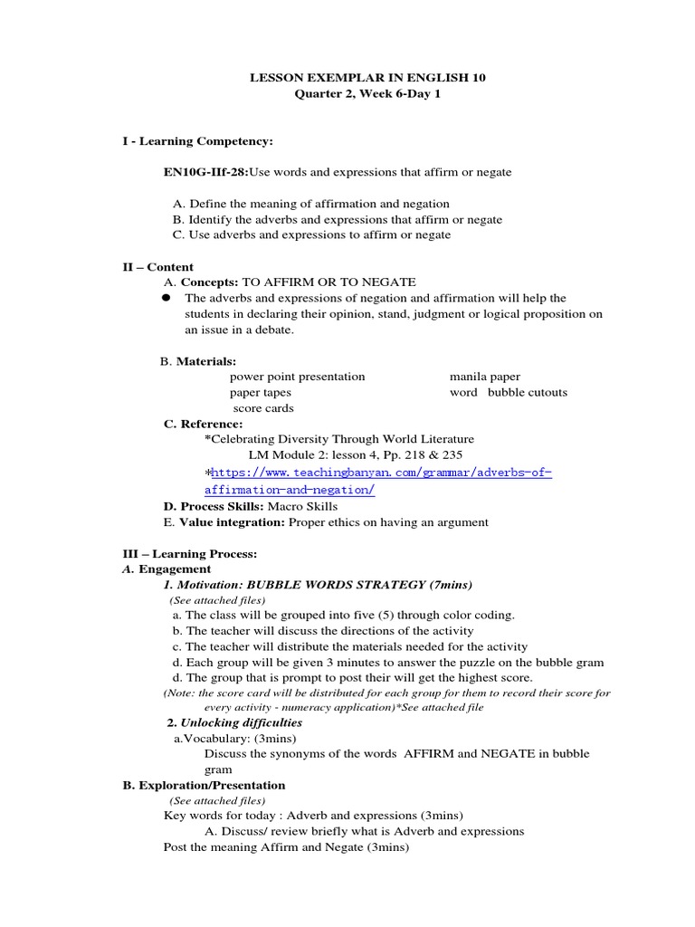 Lesson Plan - 4a's | Download Free PDF | Vocabulary | Lesson Plan