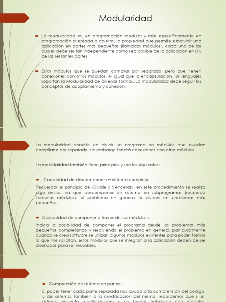 MODULARIDAD | PDF | Programacion Modular | Programación de computadoras