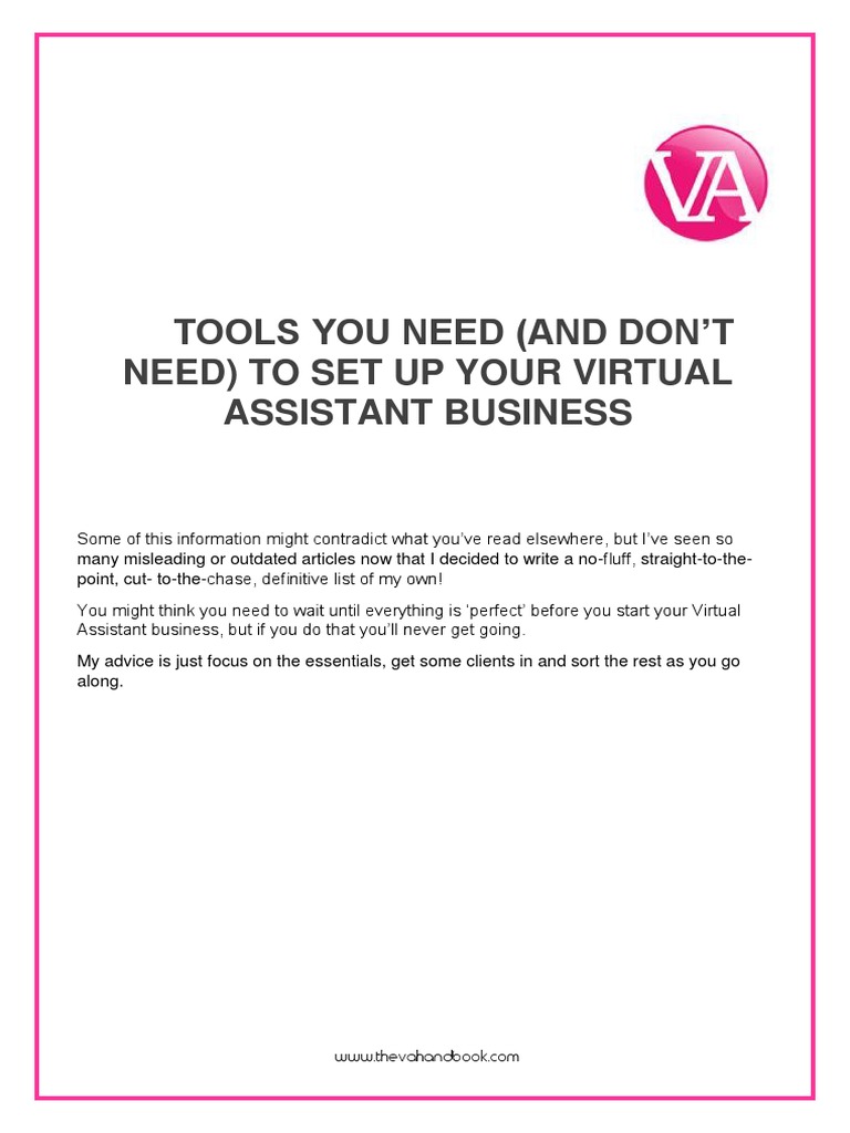 Essential Tools for VA Business Setup | PDF | Internet | Computing
