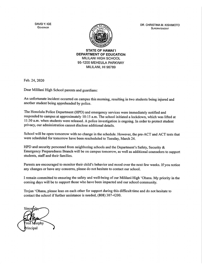 WEB Lockdown Letter | PDF