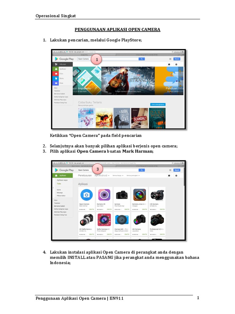 Penggunaan Aplikasi Open Camera | PDF