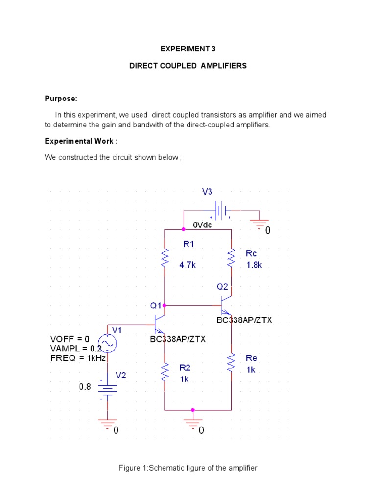 Direct Coupled Amplifiers: Gain & Bandwidth Analysis | PDF