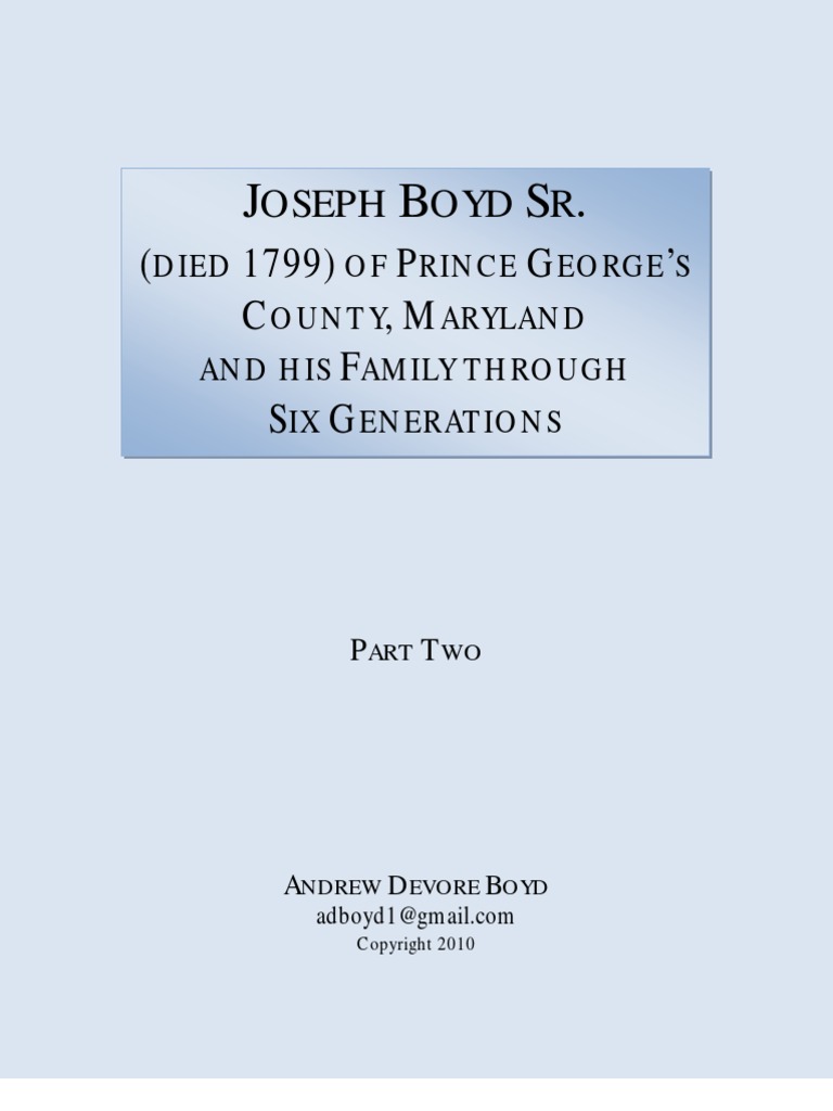 Joseph Boyd Sr. - Six Generations - Part 2 | PDF | Social Institutions ...