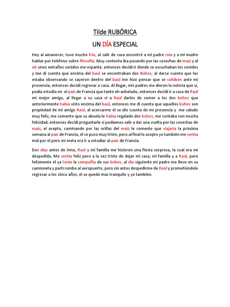 Texto Con Tilde Roburica | PDF