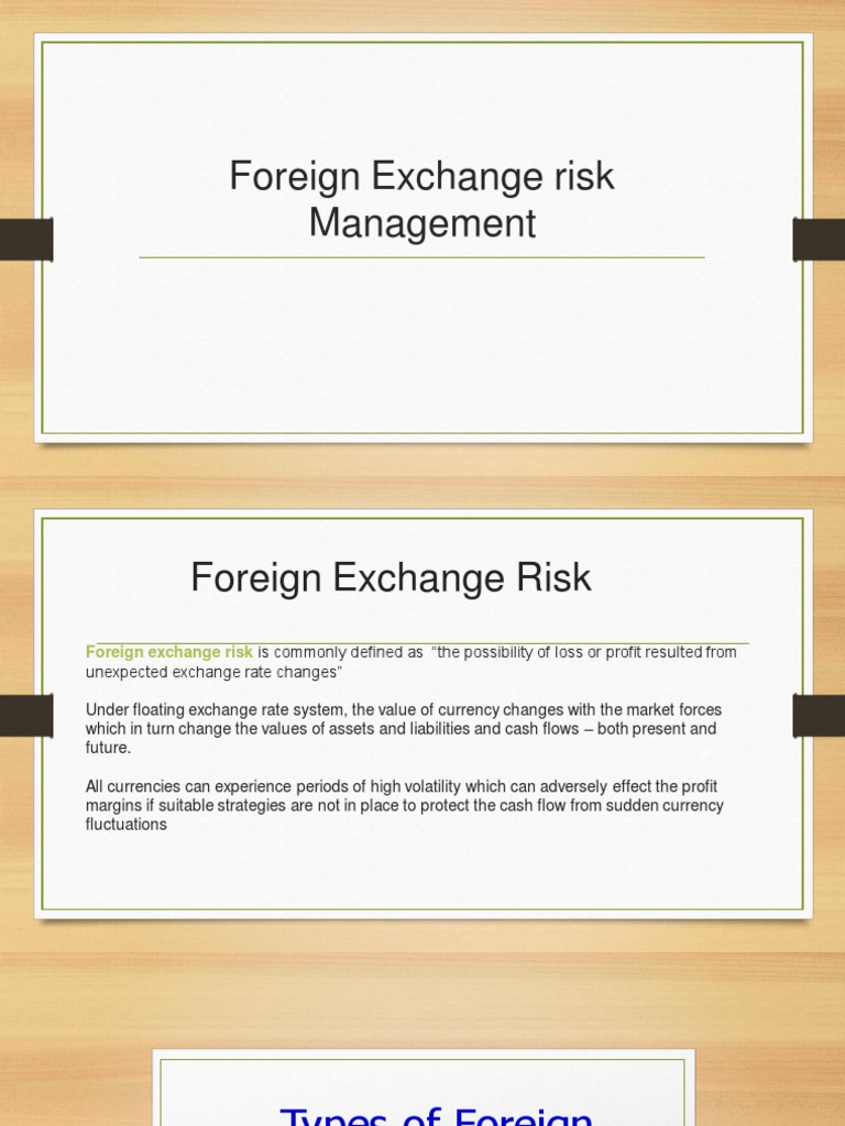 Foreign Exchange Risk Management PDF | PDF | Financial Risk | Hedge ...