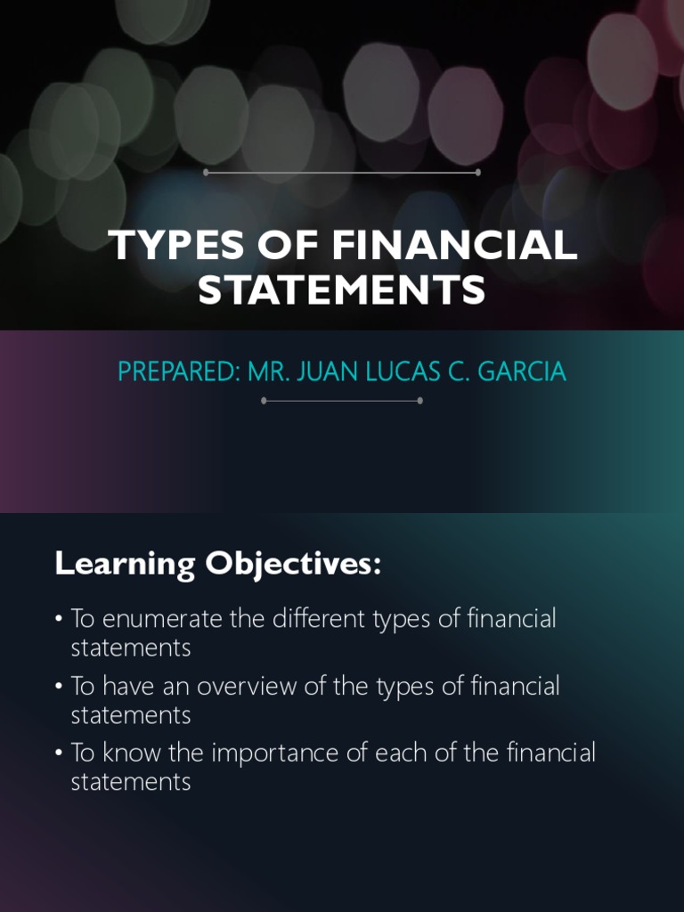 Types of Financial Statements | PDF