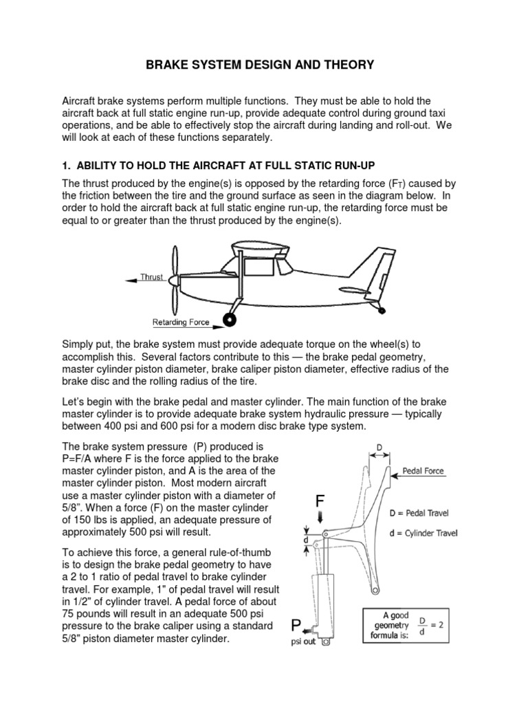 Aircraft Brake System Design Insights | PDF | Brake | Piston
