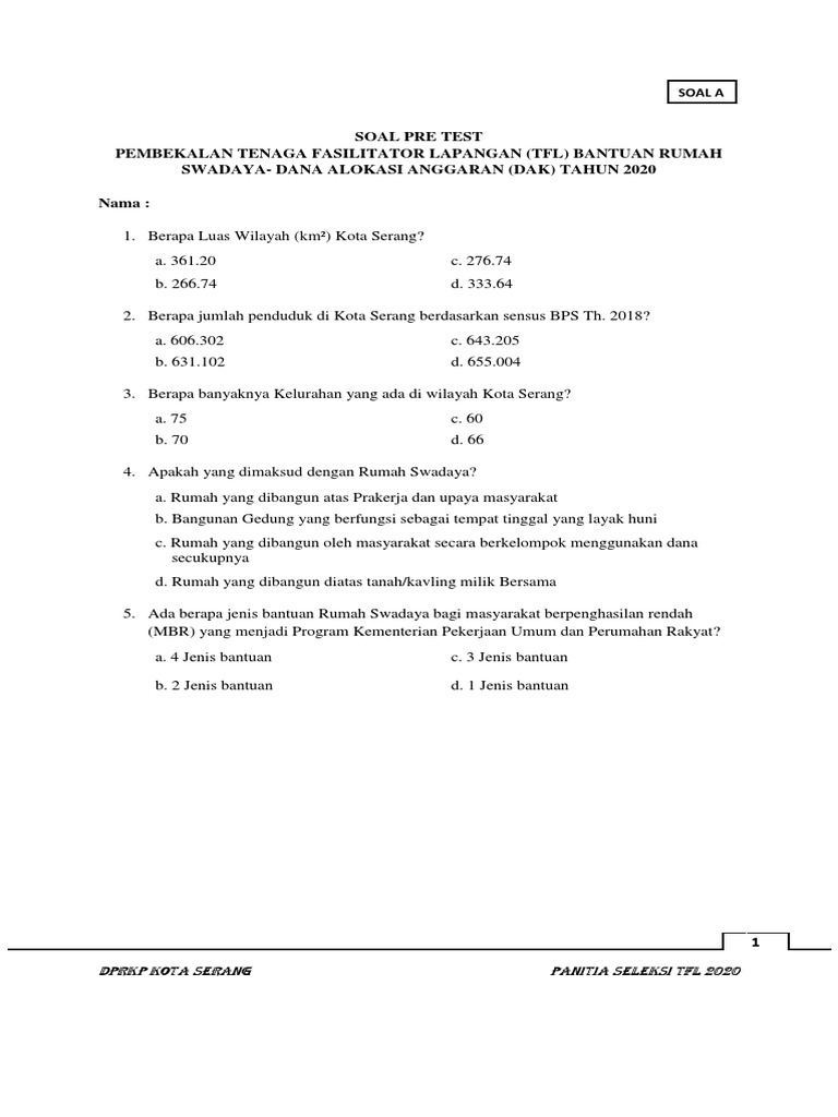 Soal Test TFL | PDF
