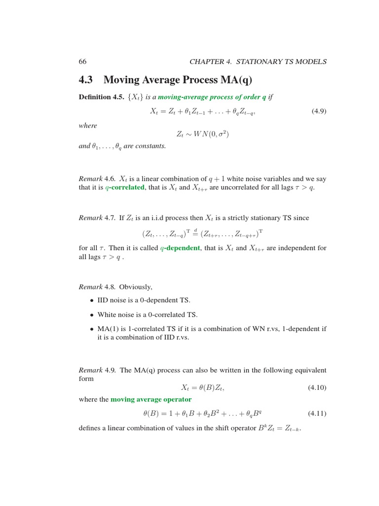 TS - Chapter4 - 3&4 MA Proceses PDF | PDF | Stationary Process ...