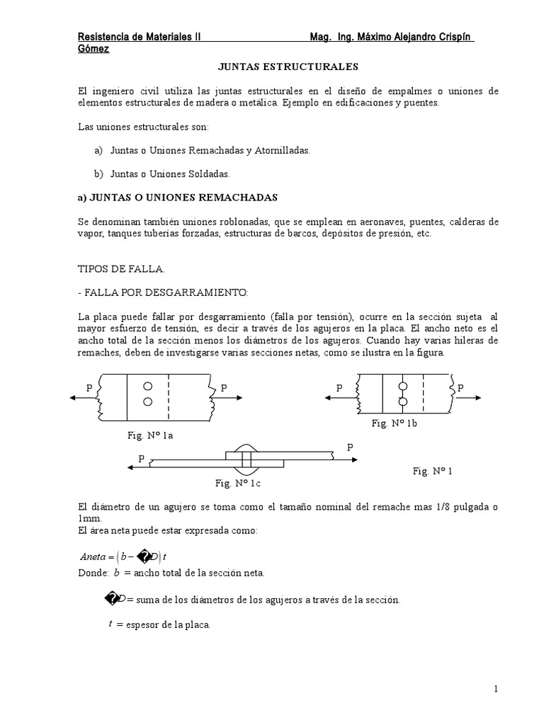 Remaches - Soldaduras | PDF | Resistencia de materiales | Remache