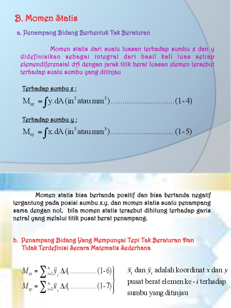 Momen Statis dan Inersia Penampang | PDF