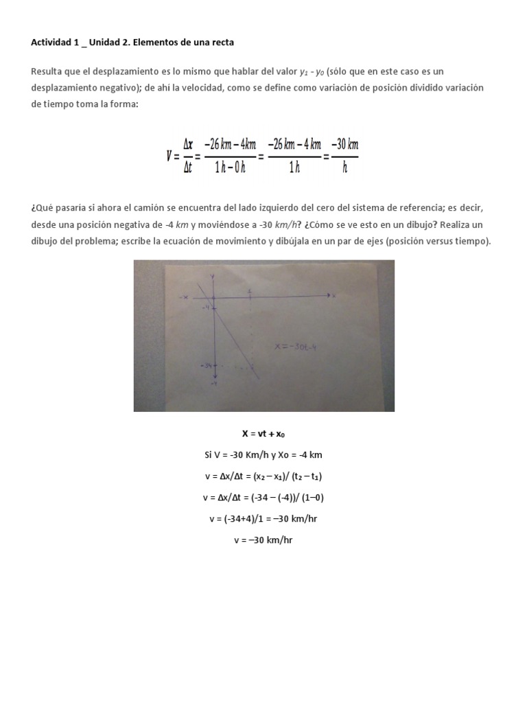 Actividad 1 Unidad 2. Elementos de Una Recta | PDF