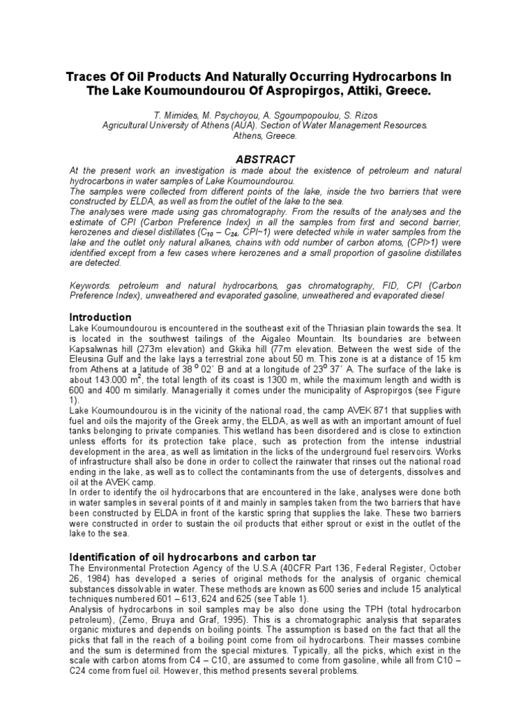 Traces of Oil Products | PDF | Gas Chromatography | Petroleum