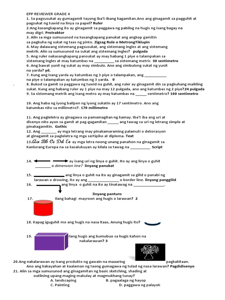 Epp Reviewer Grade 4 | PDF