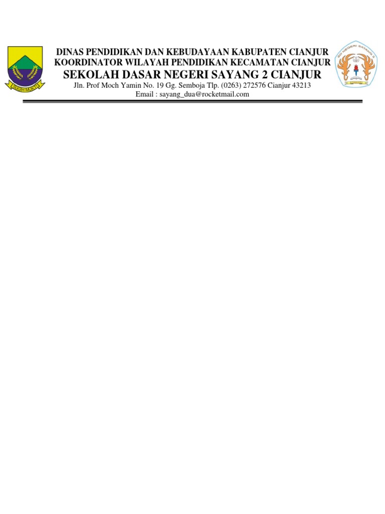 Kop Surat SD Sayang 2 | PDF