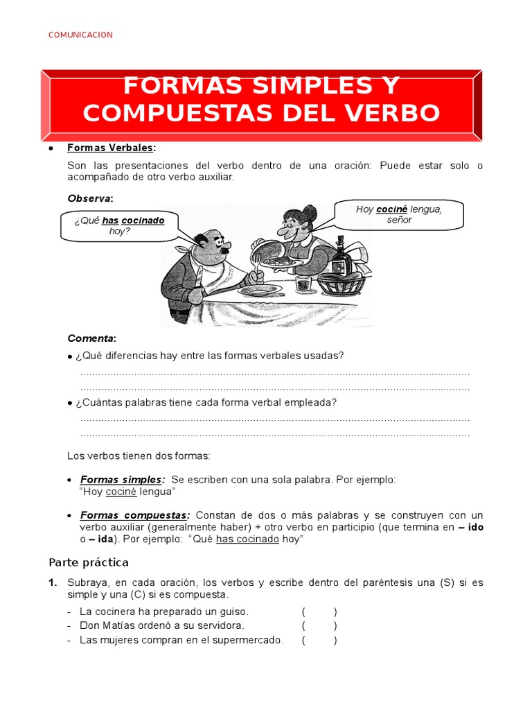 Formas Simples y Compuestas Del Verbo | PDF | Verbo | Mecánica del lenguaje
