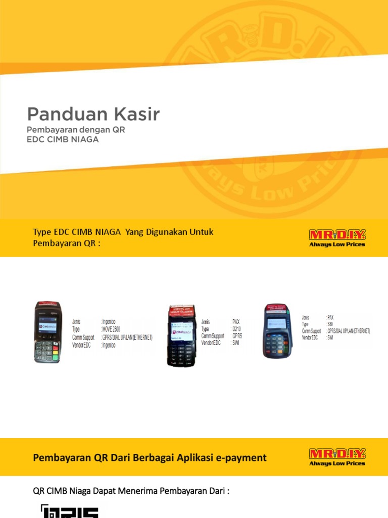 Informasi Kasir Pembayaran Scan QR CIMB Niaga | PDF