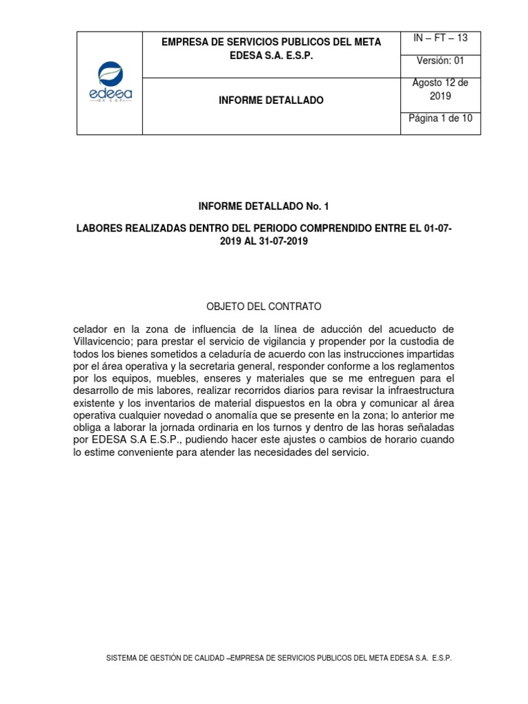 INFORME DETALLADO Julio | PDF | Business
