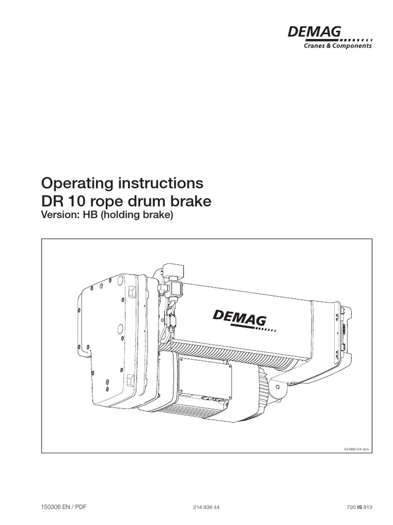 Operating Inst DR 10 - Versi Holding Brake | PDF | Elevator | Switch