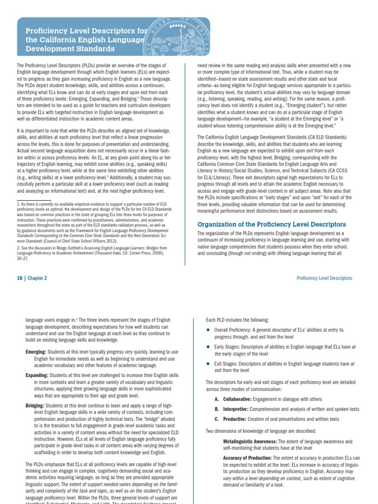 Proficiency Level Descriptors... | PDF | English Language | Vocabulary