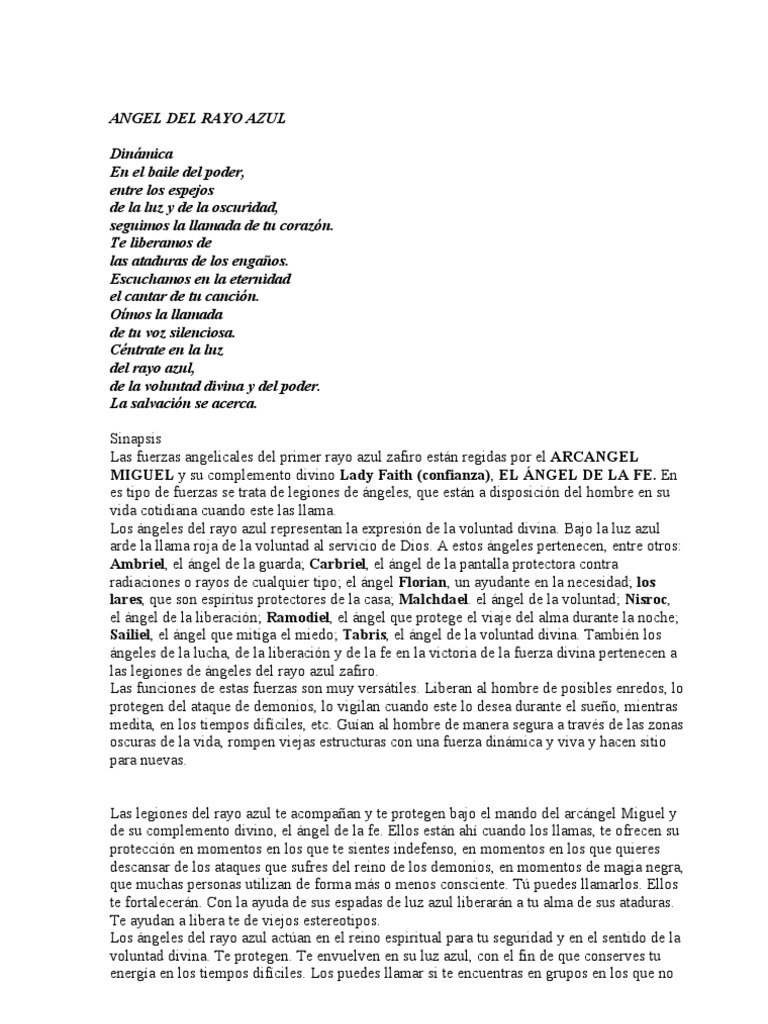 Angel Del Rayo Azul | PDF | Miguel (Arcángel) | Rituales