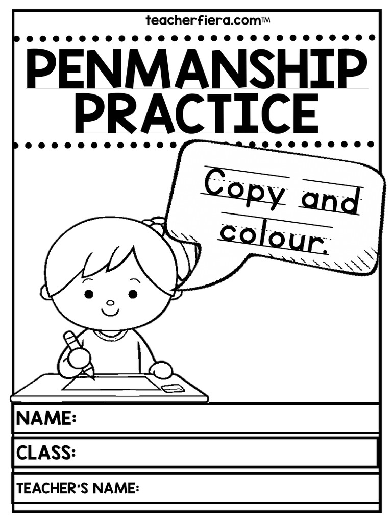 Penmanship Practice. Copy and Colour | PDF | Qualia | Leisure