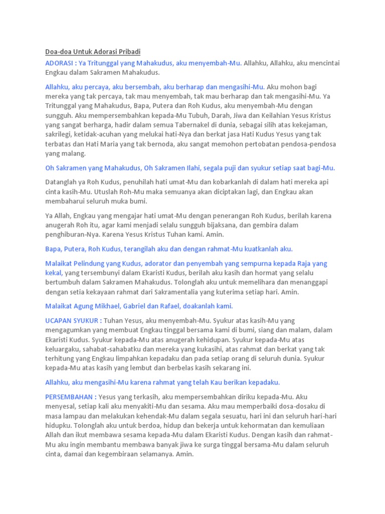 Doa Adorasi Pribadi | PDF
