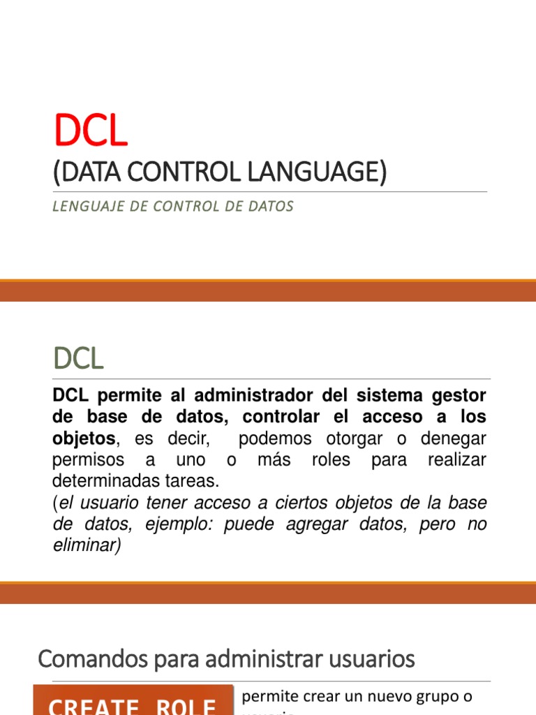 DCL (Data Control Language) | PDF