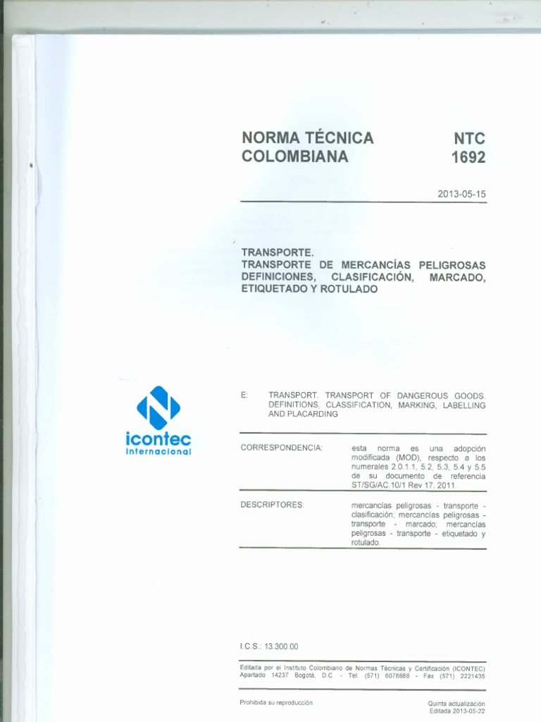 NTC Iso 1692-2013 | PDF | Oxígeno | Química
