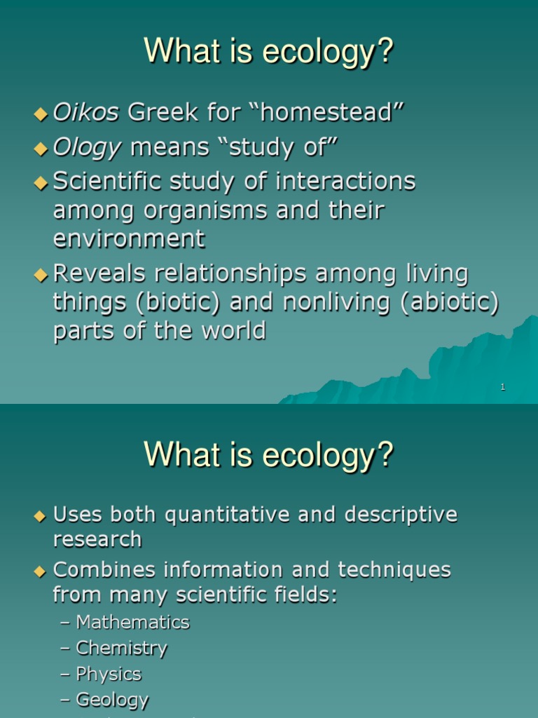 Chapter 1 Principles of Ecology | PDF