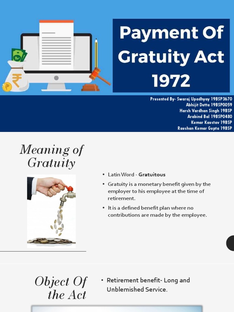 Payment of Gratuity Act | PDF | Gratuity | Employment